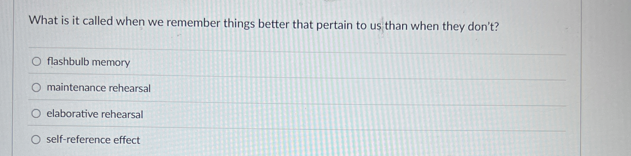 Solved What is it called when we remember things better that | Chegg.com