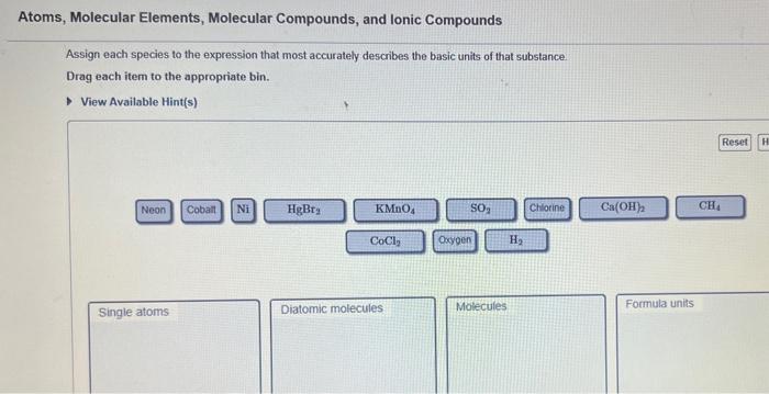 Solved Assign each species to the expression that most | Chegg.com