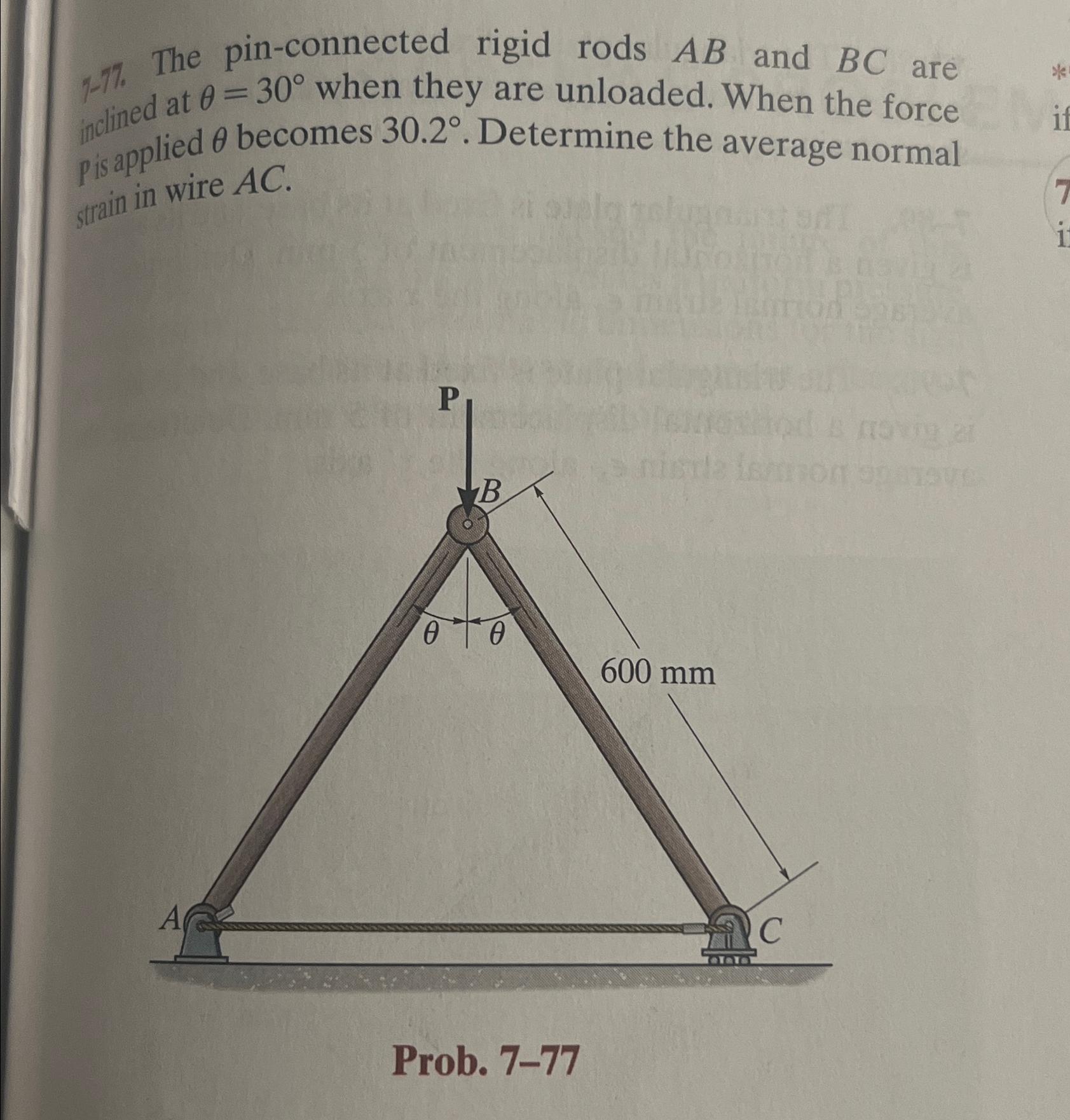 Solved 7-17. The pin-connected rigid rods AB and BC are | Chegg.com
