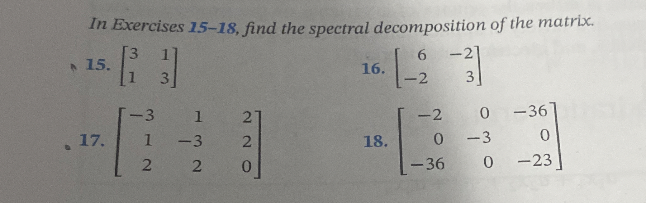 Solved In Exercises 17, ﻿find the spectral decomposition of | Chegg.com