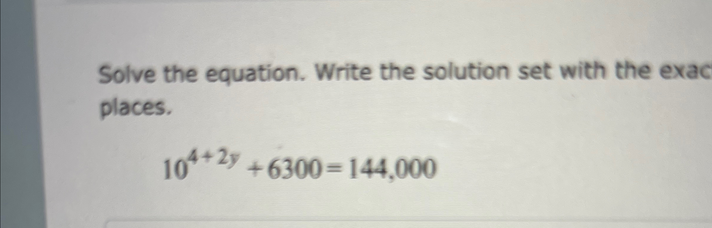 Solved Solve the equation. Write the solution set with the | Chegg.com