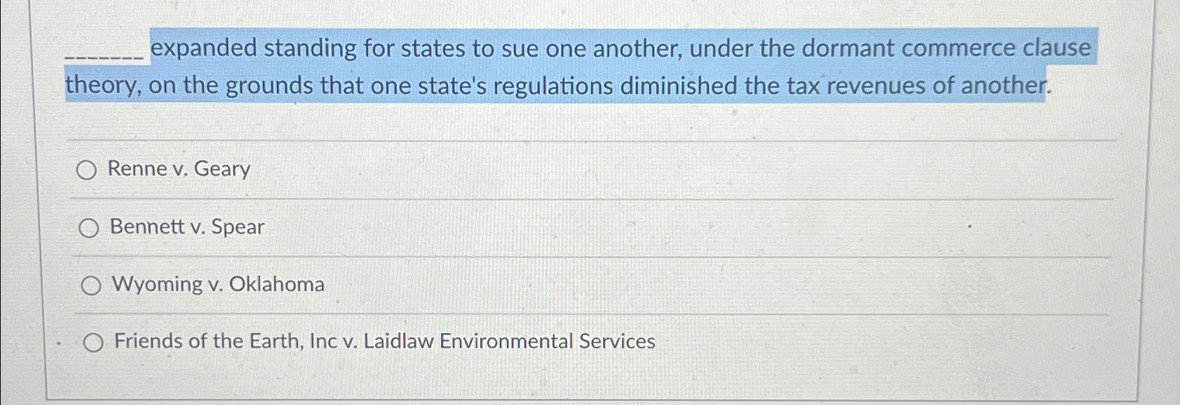 Solved expanded standing for states to sue one another, | Chegg.com