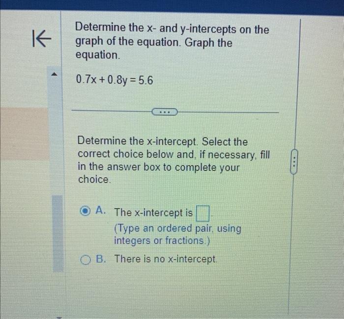 Solved Determine the x - and y-intercepts on the graph of | Chegg.com