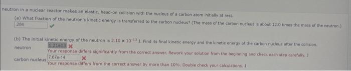 Solved neutron in a nuclear reactor makes an elastic, | Chegg.com