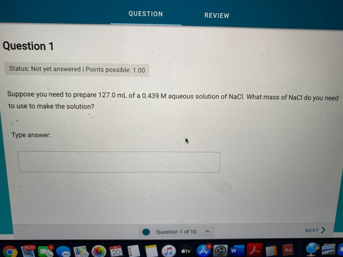 Solved QUESTION REVIEW Question 1 Status: Not yet answered | Chegg.com