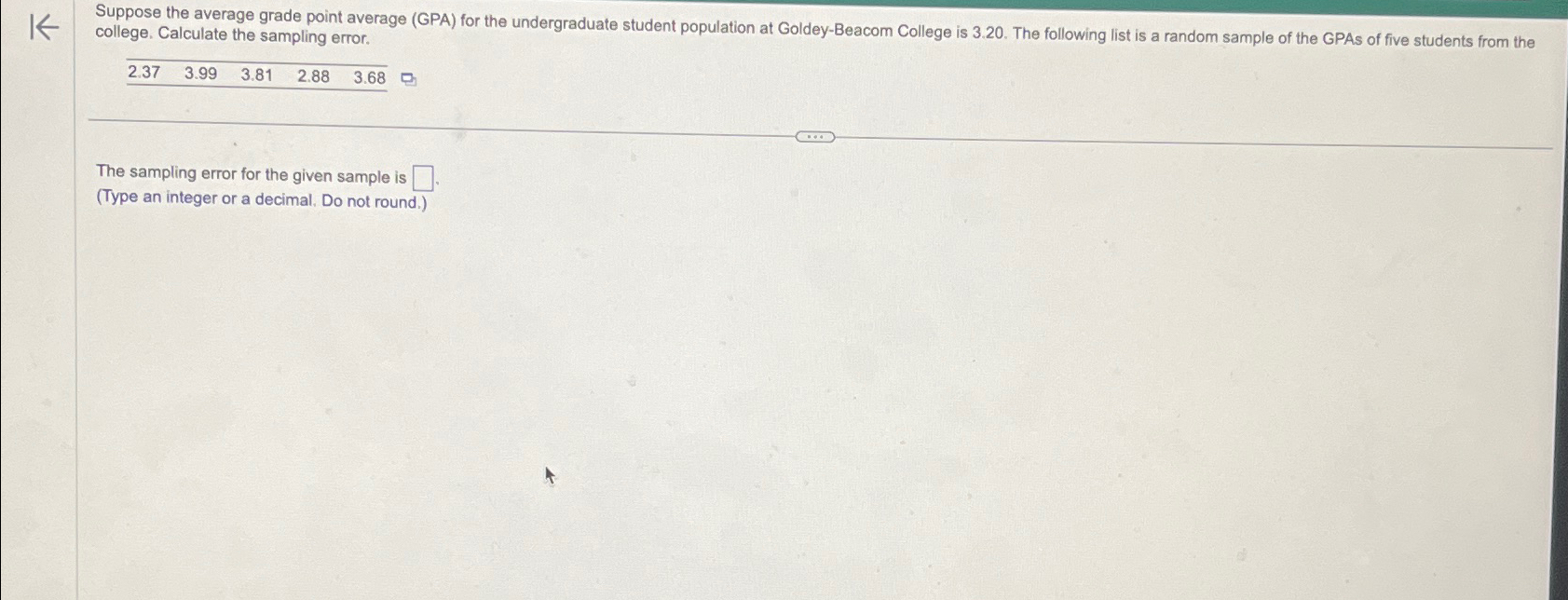 Solved Suppose the average grade point average (GPA) ﻿for | Chegg.com