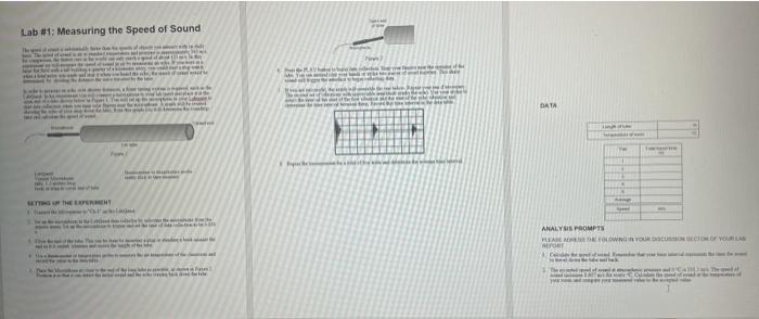 Solved Lab #1: Measuring the speed of Sound DATA ANALYSIS | Chegg.com