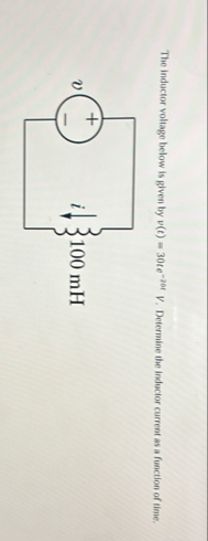 Solved The inductor voltage below is given by | Chegg.com
