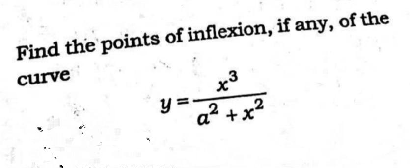 Solved Find the points of inflexion, if any, of the curve | Chegg.com