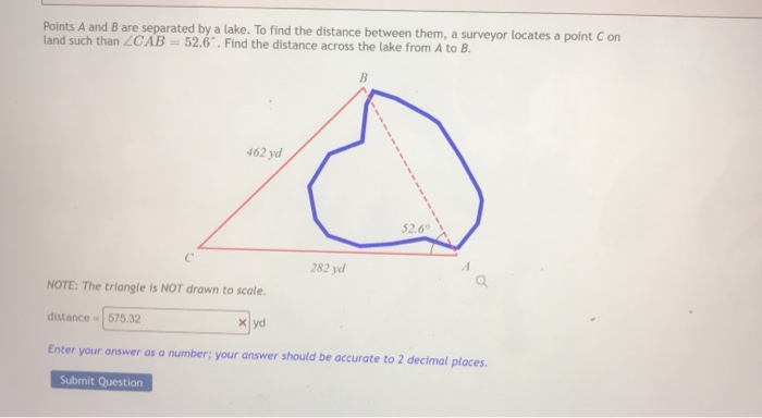 Solved Points A and B are separated by a lake. To find the | Chegg.com