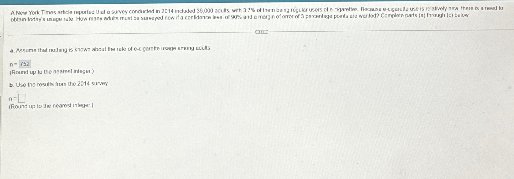 Solved A New York Times article reported that a survey | Chegg.com
