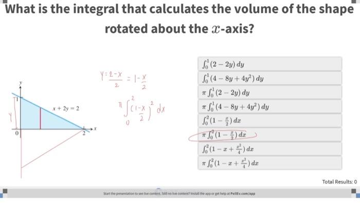 Solved What is the integral that calculates the volume of | Chegg.com