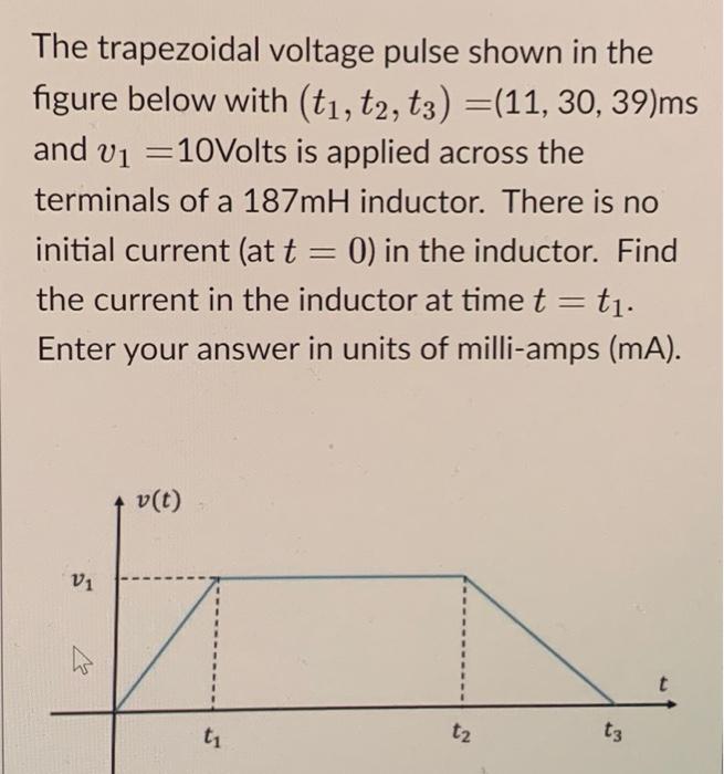 Solved The trapezoidal voltage pulse shown in the figure | Chegg.com