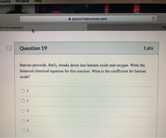 Solved marks Window Help sjeccd.instructure.com oter 8 | Chegg.com