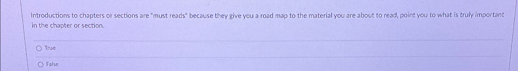 Solved Introductions to chapters or sections are "must | Chegg.com