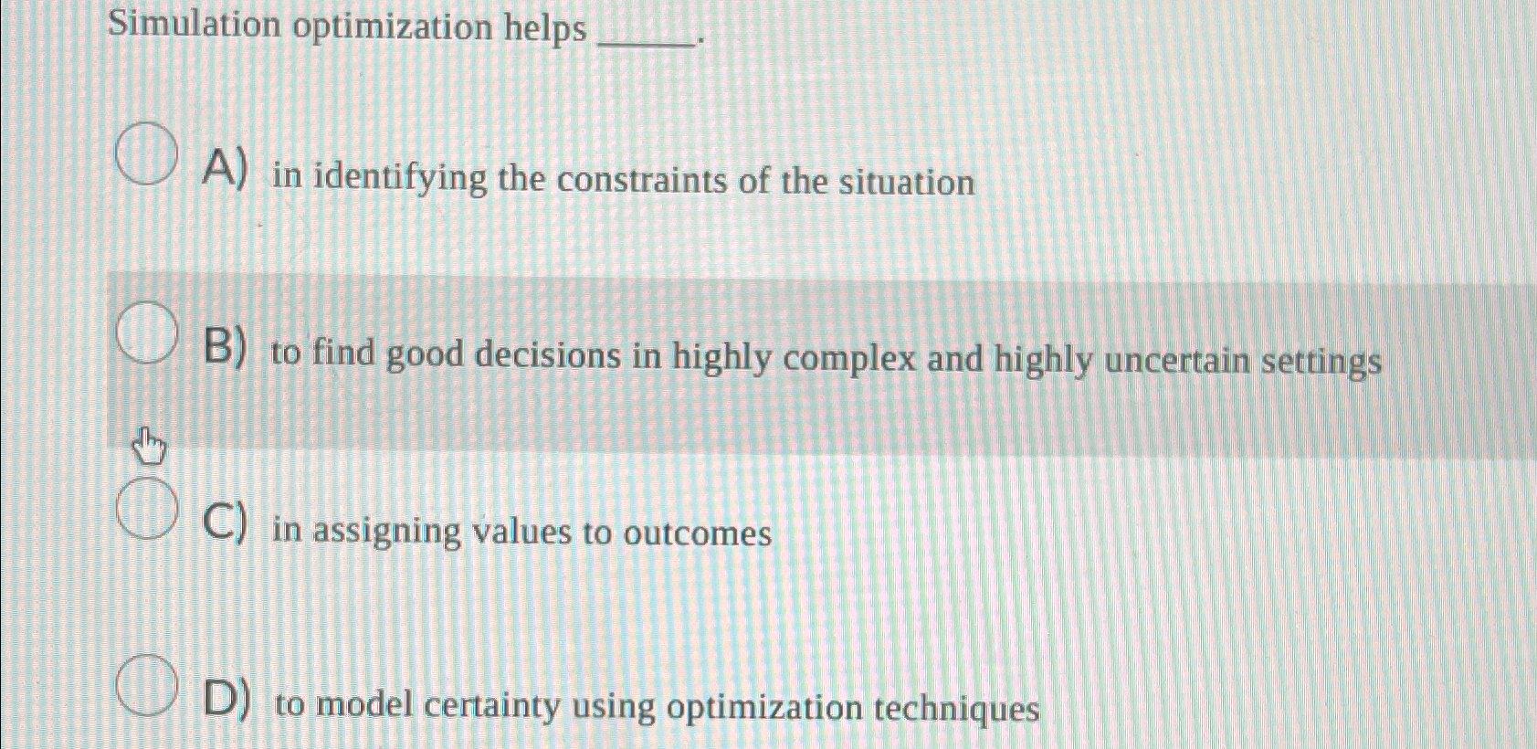 Solved Simulation optimization helpsA) ﻿in identifying the | Chegg.com