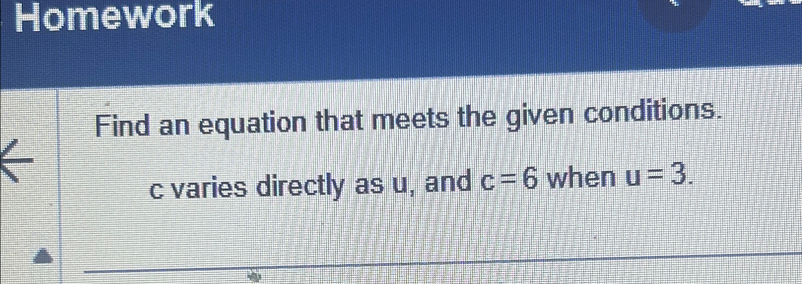 Solved HomeworkFind an equation that meets the given | Chegg.com