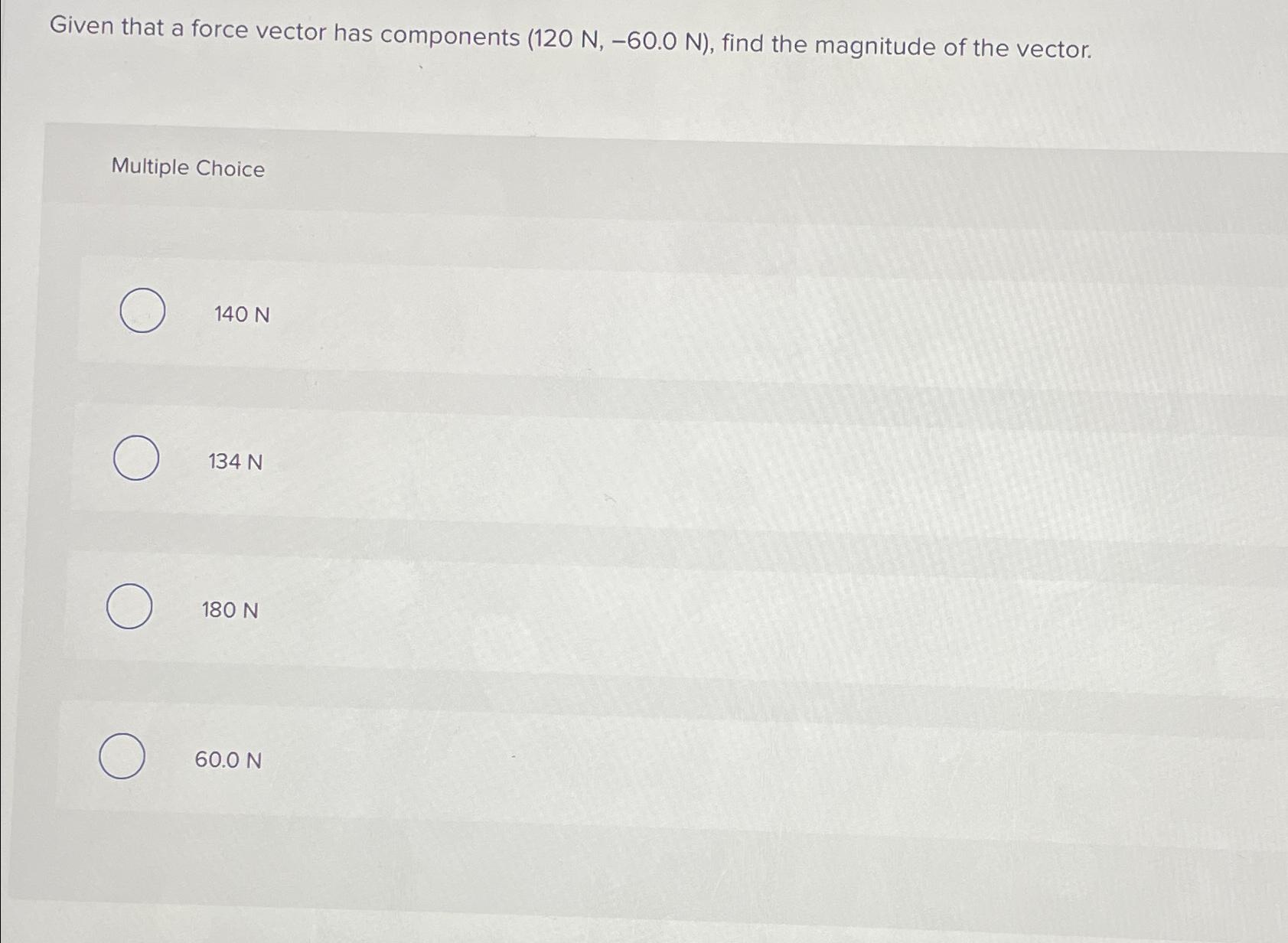 Solved Given that a force vector has components | Chegg.com