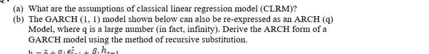 Solved (a) What are the assumptions of classical linear | Chegg.com
