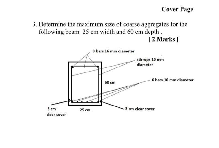 Solved Cover Page 3. Determine the maximum size of coarse | Chegg.com