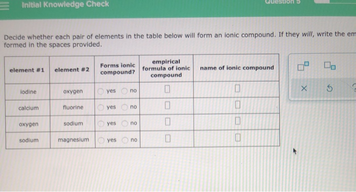 Solved Initial Knowledge Check wuestion Decide whether each | Chegg.com