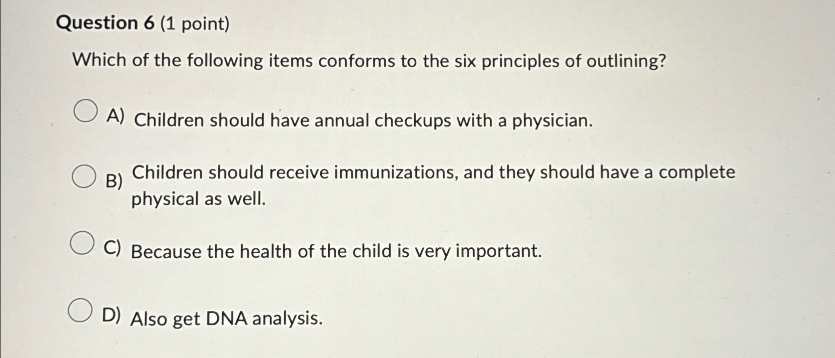 Solved Question 6 (1 ﻿point)Which of the following items | Chegg.com