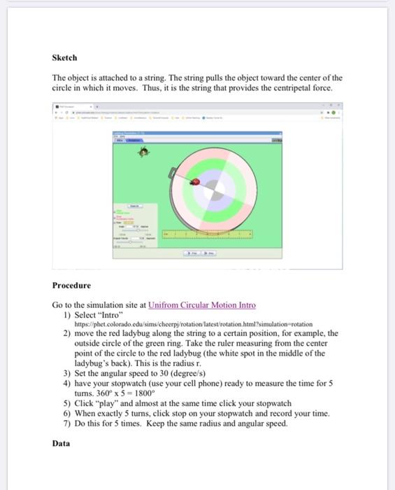 Solved Uniform Circular Motion (Lab 7) Introduction Uniform | Chegg.com