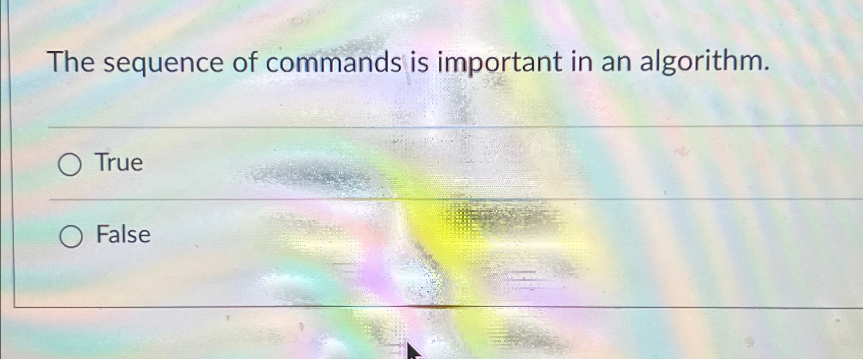 Solved The sequence of commands is important in an | Chegg.com