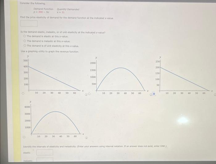 Solved Consider the following Demand Function Qwencty | Chegg.com