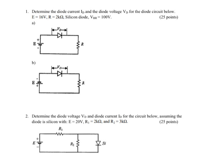 Solved 1. Determine the diode current Ip and the diode | Chegg.com Solved 1. Determine the diode current Ip and the diode | Chegg.com