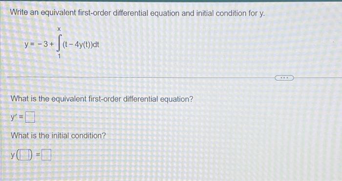 Solved Write an equivalent first-order differential equation | Chegg.com