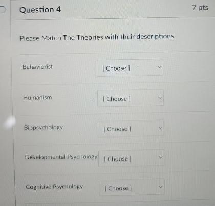 Solved Question 47 ﻿ptsPlease Match The Theories with their | Chegg.com