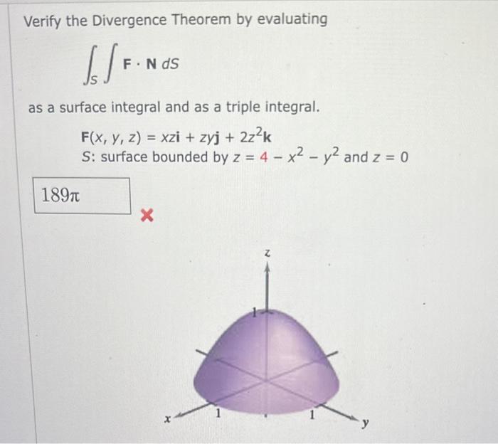 Solved Verify the Divergence Theorem by evaluating ∫S∫F⋅NdS | Chegg.com