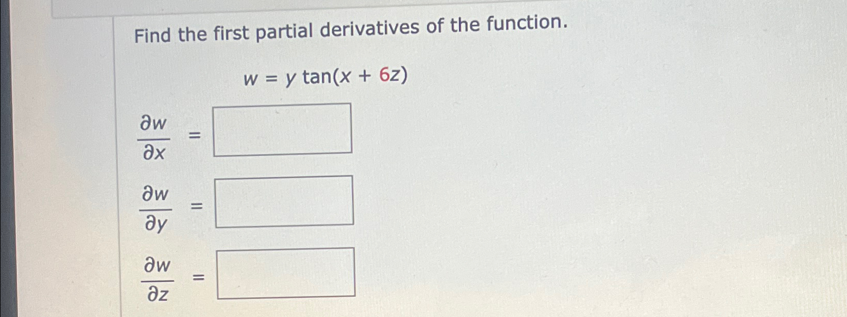 Solved Find the first partial derivatives of the | Chegg.com
