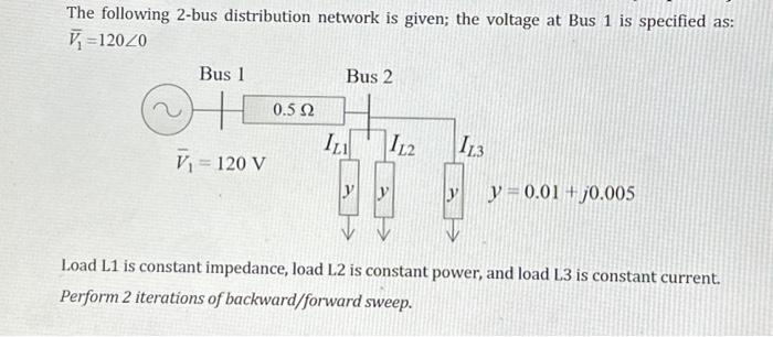 Solved The following 2-bus distribution network is given; | Chegg.com