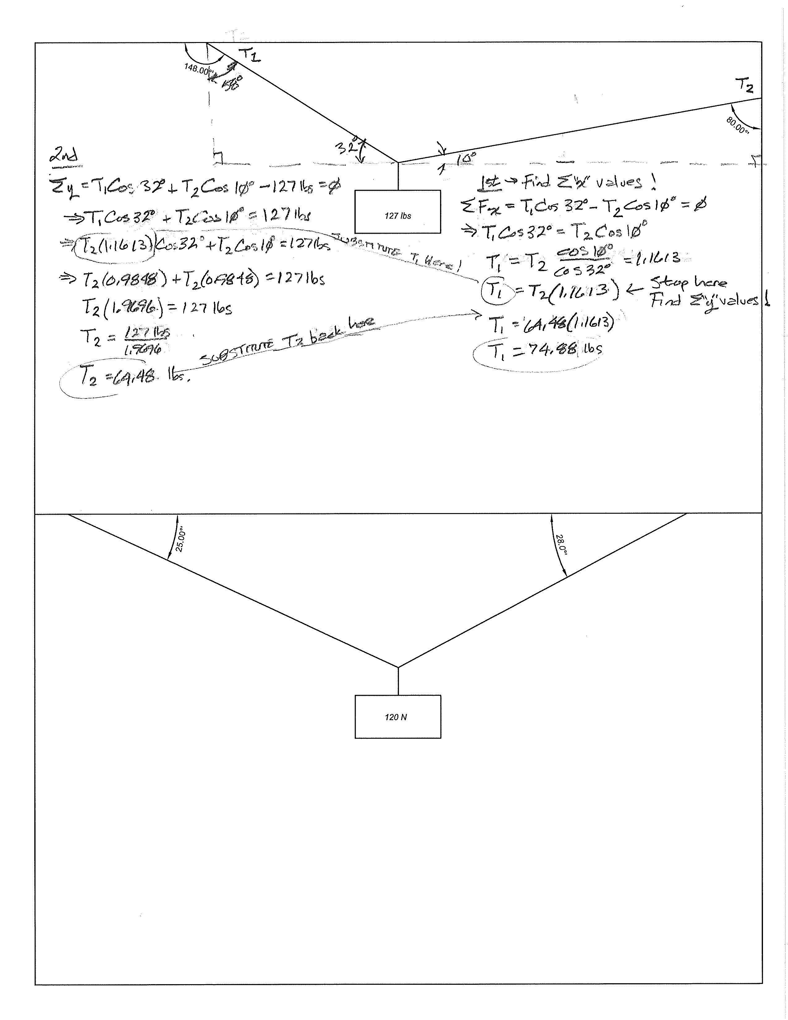 Solved Hello,I am trying to solve a tension problem and am | Chegg.com