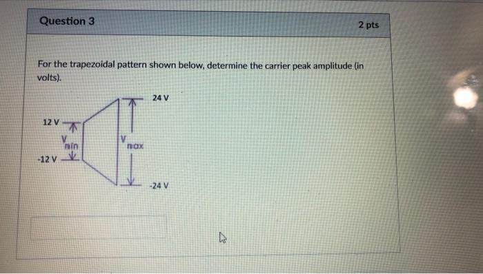 Solved Question 1 2 pts For the trapezoidal pattern shown | Chegg.com