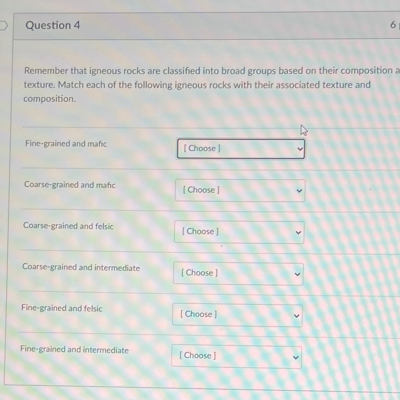 Solved Question 46Remember that igneous rocks are classified | Chegg.com