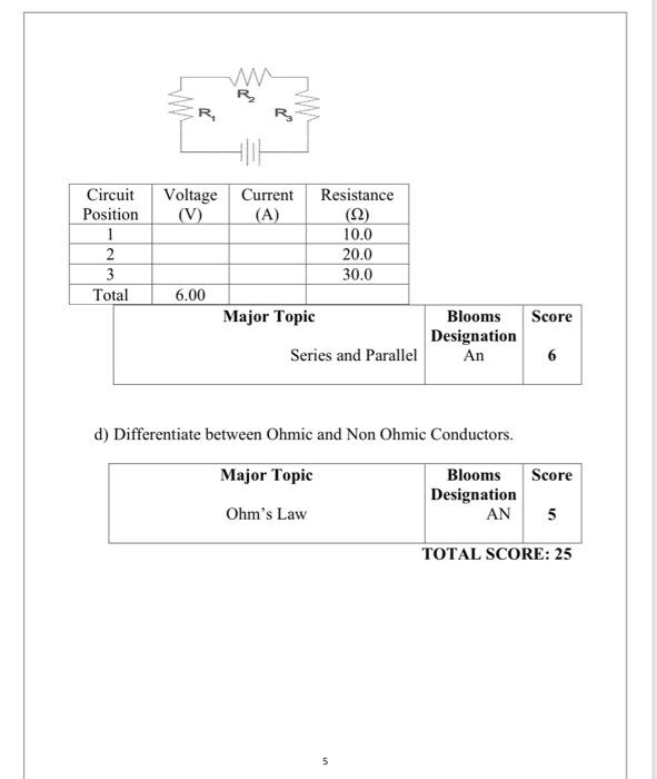 Solved d) Differentiate between Ohmic and Non Ohmic | Chegg.com