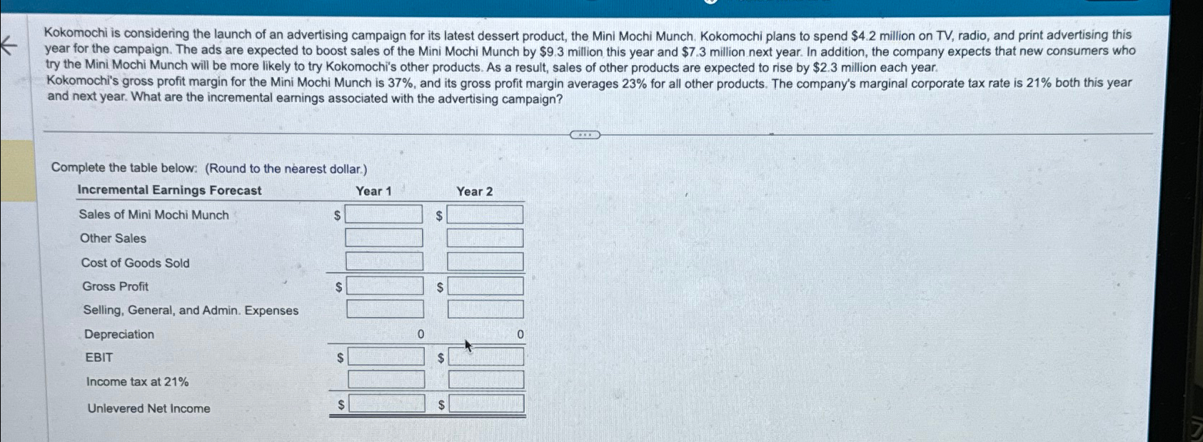 Solved Kokomochi is considering the launch of an advertising | Chegg.com