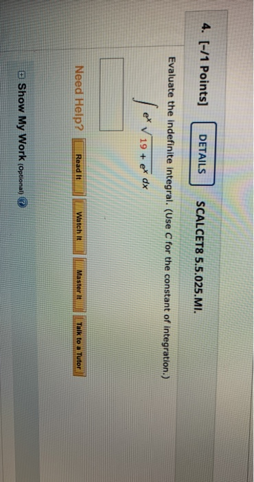 Solved UI (Optionen? 3. (-/1 Points) DETAILS SCALCET8 | Chegg.com