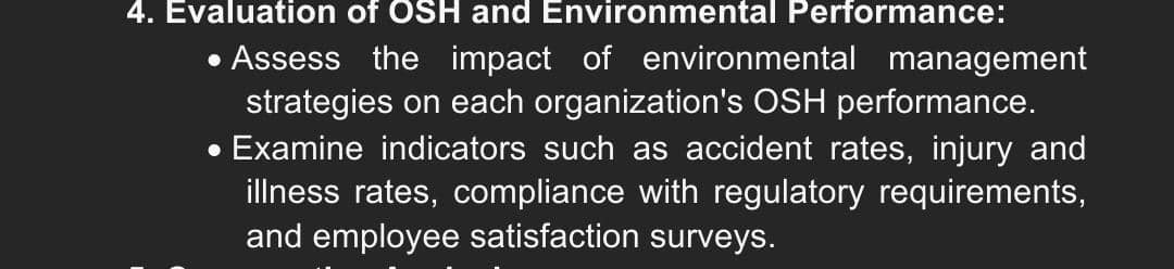 Solved Evaluation of OSH and Environmental Performance for | Chegg.com