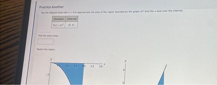 Solved Find the exace area. Sketch the repion. region. | Chegg.com
