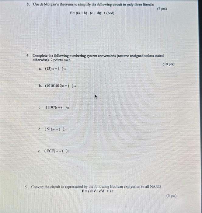 Solved 6. For the following circuit diagram, find the | Chegg.com