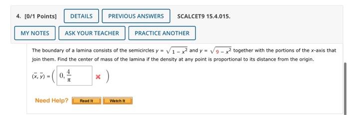 Solved The boundary of a lamina consists of the semicircles | Chegg.com
