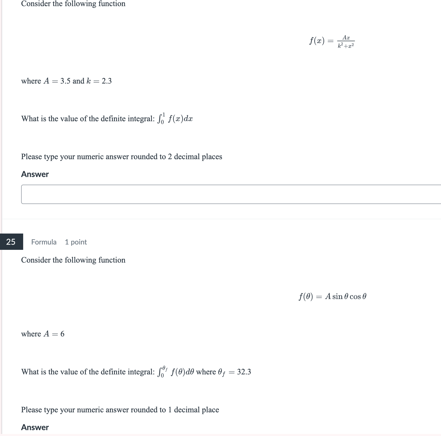 Solved Consider the following functionf(θ)=Asinθcosθwhere | Chegg.com