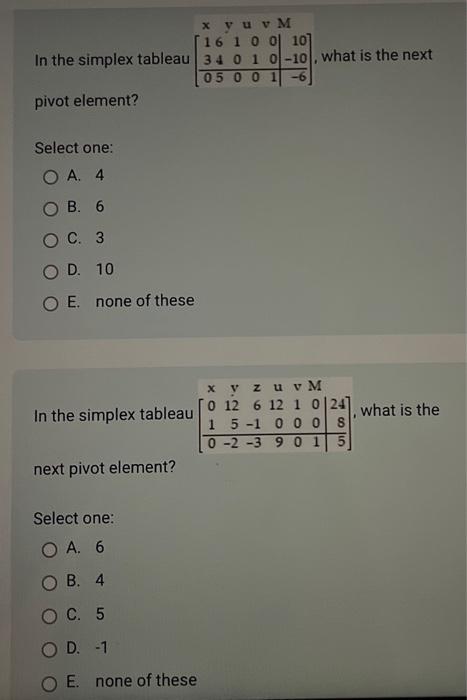 Solved In the simplex tableau | Chegg.com