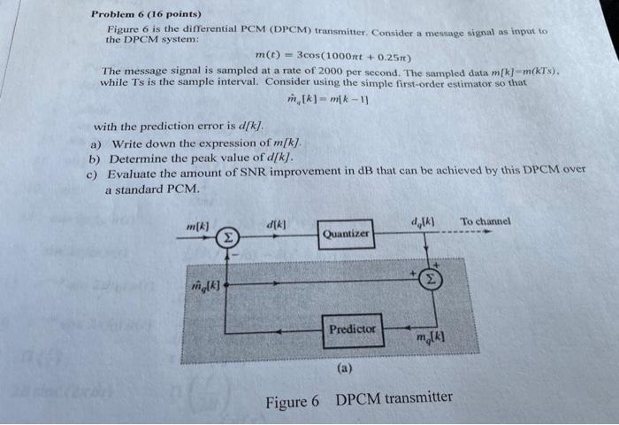 Solved Problem 6 (16 points) Figure 6 is the differential | Chegg.com