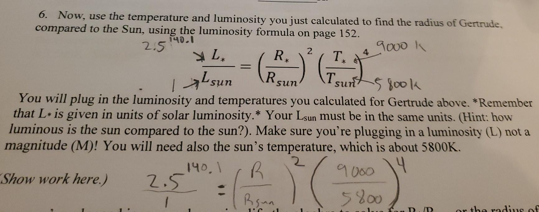Solved = C sun اور SON sun 6. Now, use the temperature and | Chegg.com