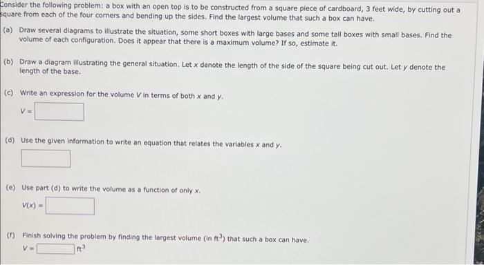 Solved Consider the following problem: a box with an open | Chegg.com
